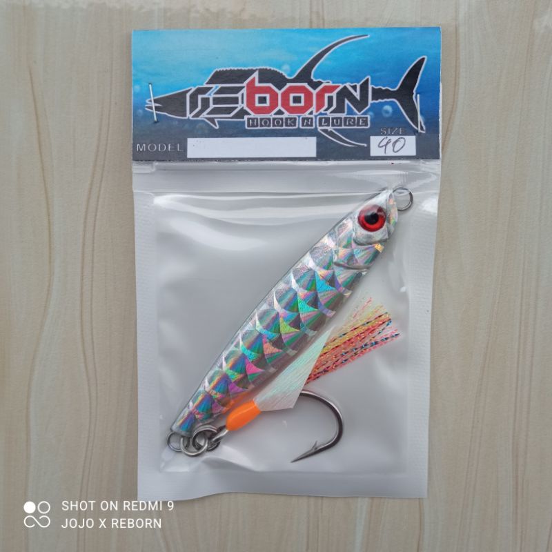 Jual metal jig umpan tenggiri killer 40gram plus hook SAYAP AJAIB glow ...
