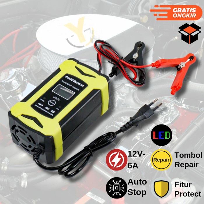 Jual Cas Charger Aki Mobil Motor Otomatis Bagus Casan Carger 12V 24V 6A 10A | Shopee Indonesia