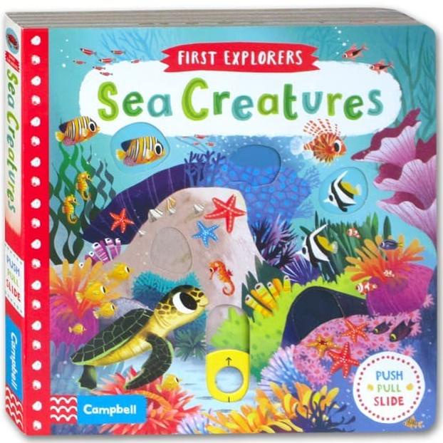 Jual First Explorers - Sea Creatures (Push Pull Slide Board Book ...