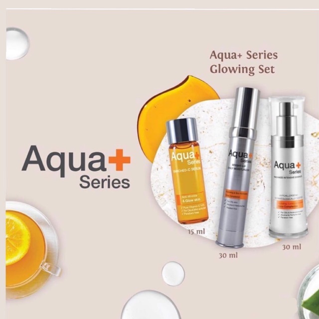 Jual AQUA+ Glowing & Brightening set | Shopee Indonesia