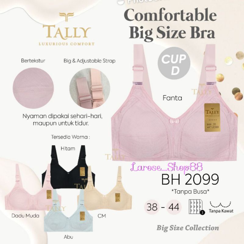 Jual Bh Tally 2099 Ukuran Besar | Tally Bra 2099 Big Size Tanpa Busa ...