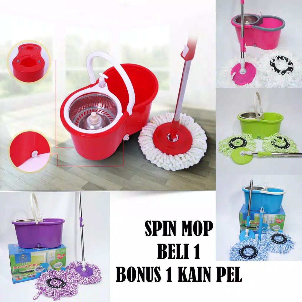 Jual SPIN MOP ALAT PEL Pembersih Lantai Super Rotary Kleaner Tornado ...