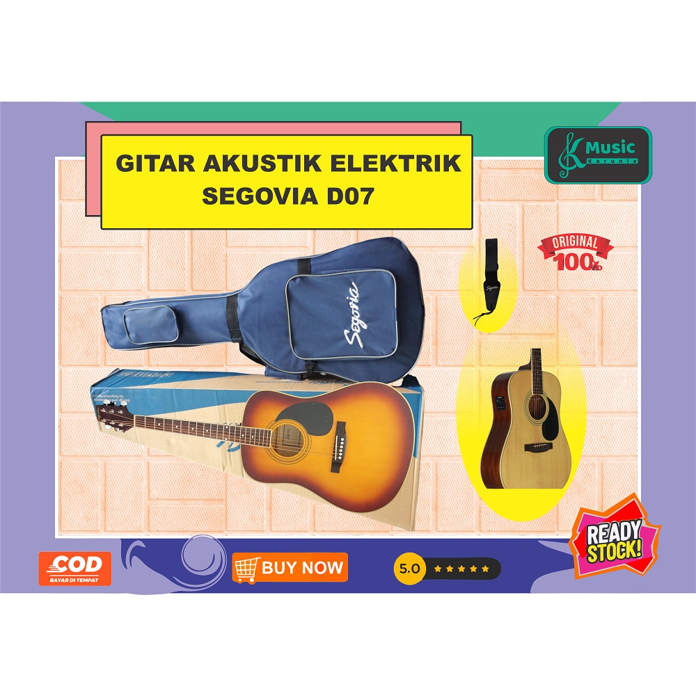 Jual [ketemu*offline dtoko* spesial pricee] Akustik Elektrik Gitar Segovia D07 D-07 D 07 Preamp ...