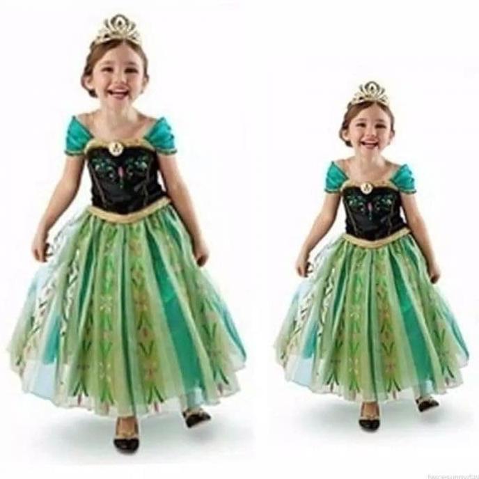 Jual Kostum Princess Anna Frozen warna hijau - baju Frozen dress ultah ...