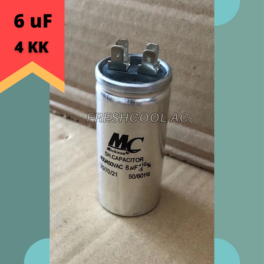 Jual KAPASITOR AC / CAPACITOR AC 6 uF / 6 MIKRO (MERK MC) | Shopee ...