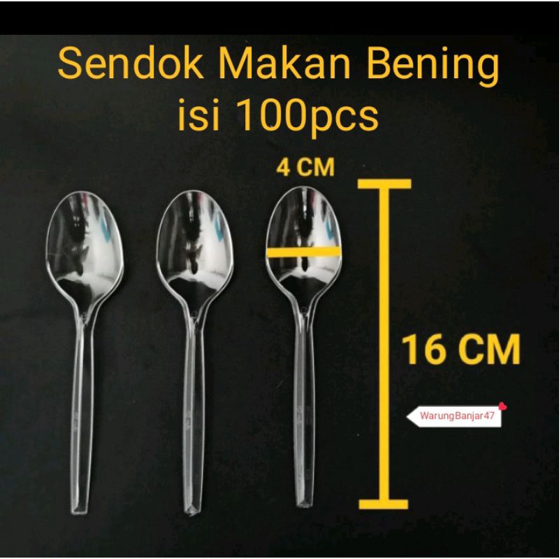 Jual Sendok Makan Bening isi 100pcs Sendok Makan Plastik Bening Sendok ...