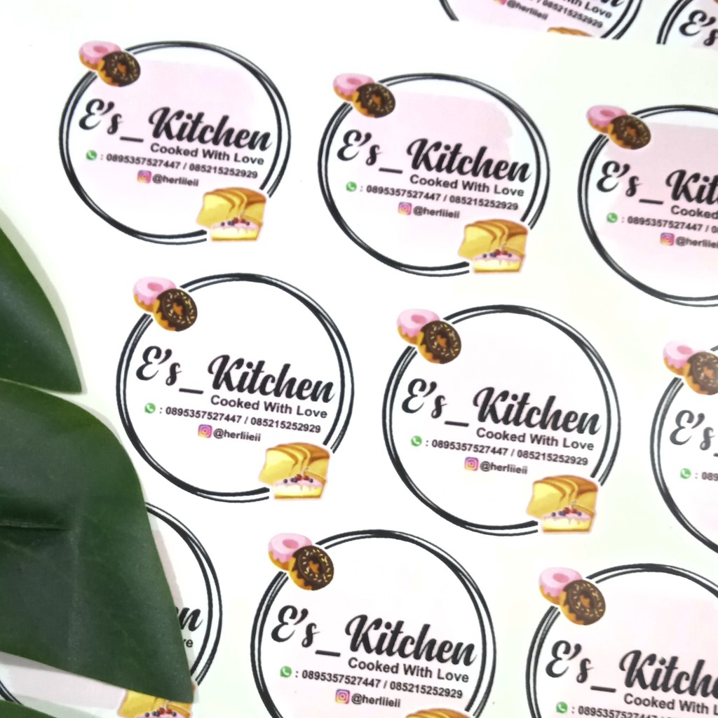 Jual Cetak stiker label Kemasan Makanan 5x5 cm custom bahan Vynil ...