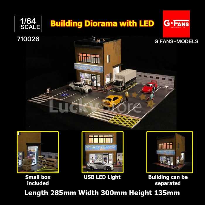 Jual G-Fans Models 1/64 Premium Diorama Diecast Toy Store with LED ...