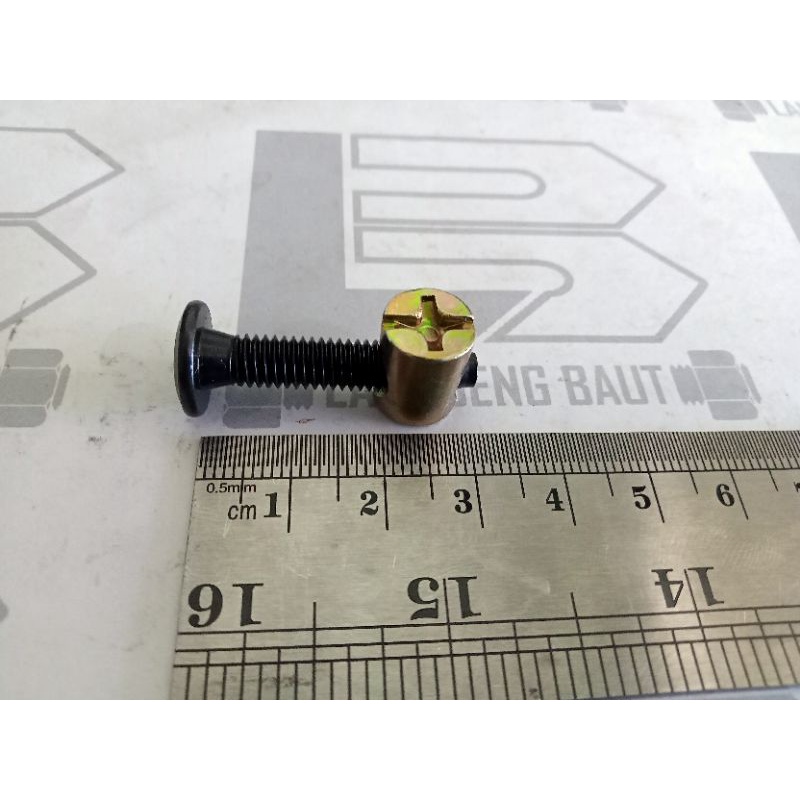 Jual Paket Baut JCBC M6 + Mur Guling / Palu - Baut Knockdown / Baut ...