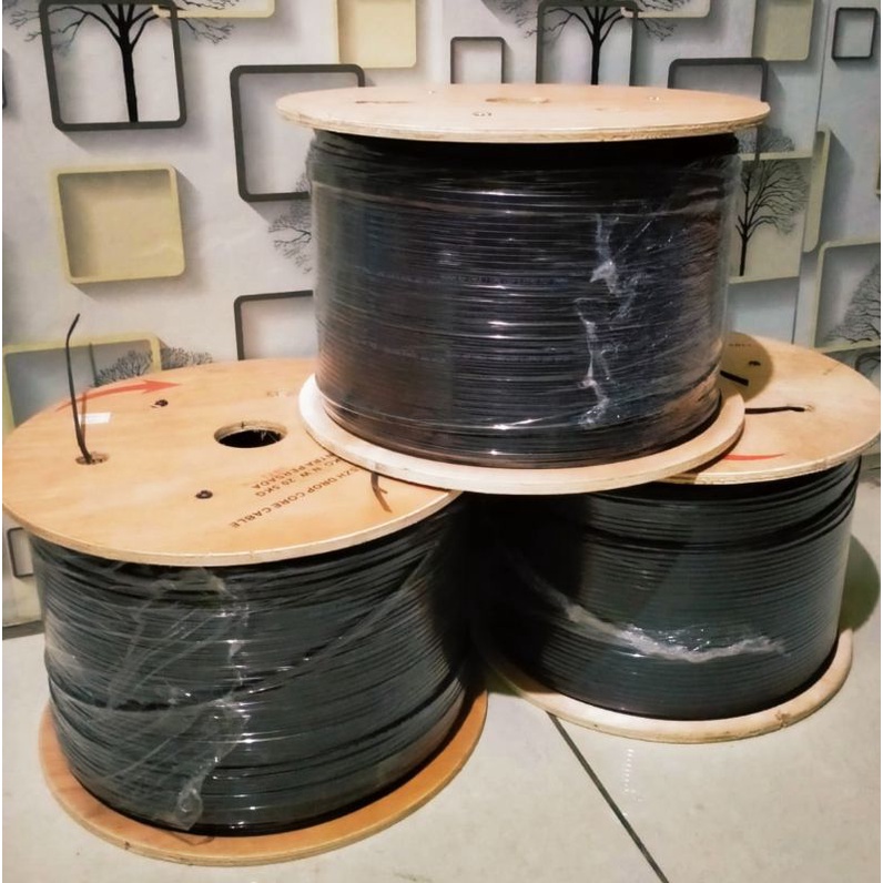 Jual Dropcore 1Core 2Core 1000 Meter 1KM Fiber Optik Kabel Drop Core ...