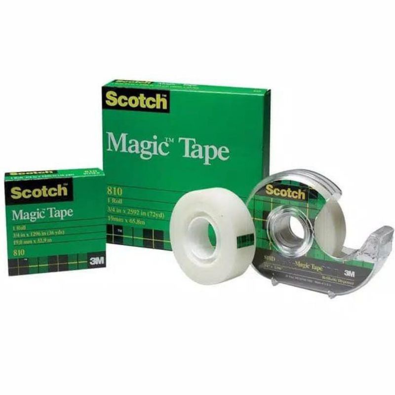Jual 3M MAGIC TAPE 3/4 in X 36Y SCOOTCH 810 BERAT 100 GR | Shopee Indonesia