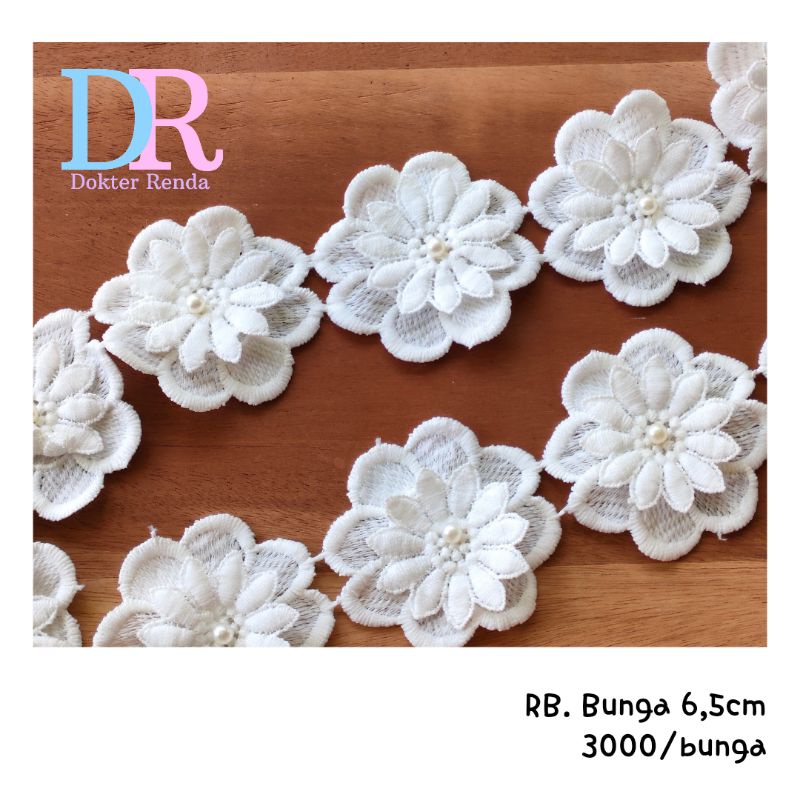 Jual renda Bunga timbul 6,5cm | Shopee Indonesia