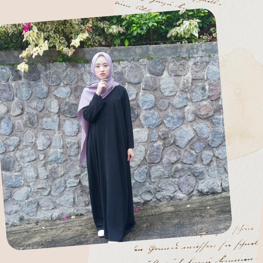 Jual Abaya Hitam Polos/Jetblack Fashion Muslim Murah & Terbaru | Shopee ...