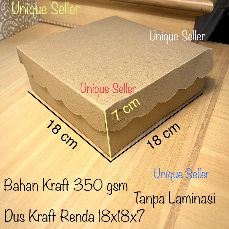 Jual Dus Box Kotak Nasi R8 Uk 18x18x7 KRAFT RENDA 350 Gram / Dus Box Kotak Hampers 18x18 x 7 ...