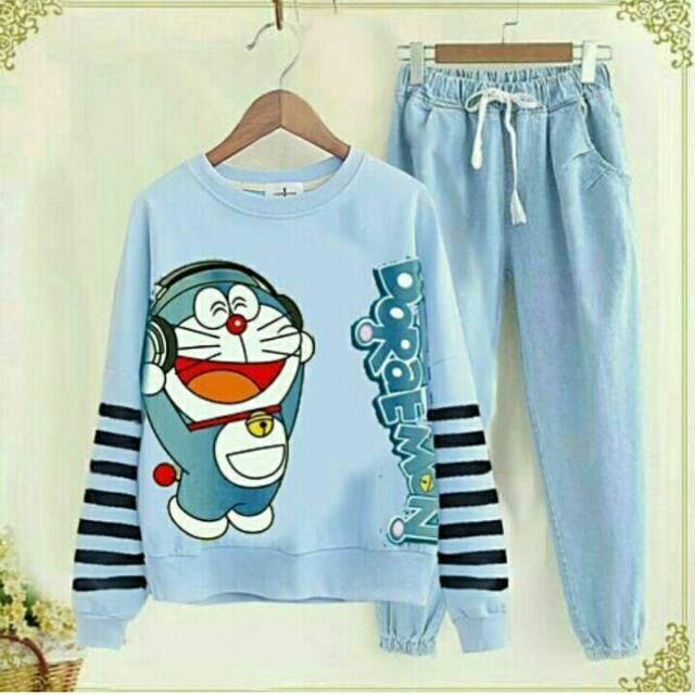 Jual Doraemon denim set | Shopee Indonesia