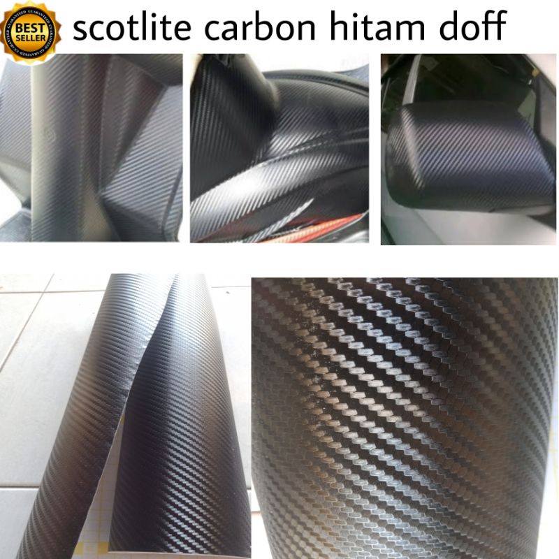 Jual scotlite Sticker carbon 3d 5d hitam dof, L50cm x P50cm | Shopee ...