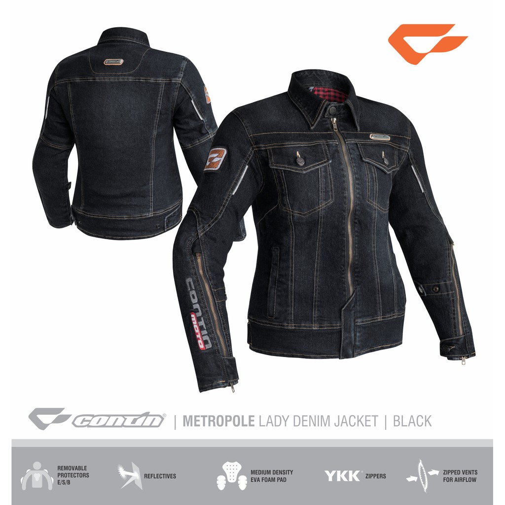 Jual Continmoto Jaket Motor Denim Wanita Protektor Contin Metropole ...