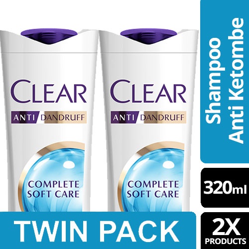 Jual CLEAR Complete Soft Care Shampoo 320 ml Twinpack | Shopee Indonesia