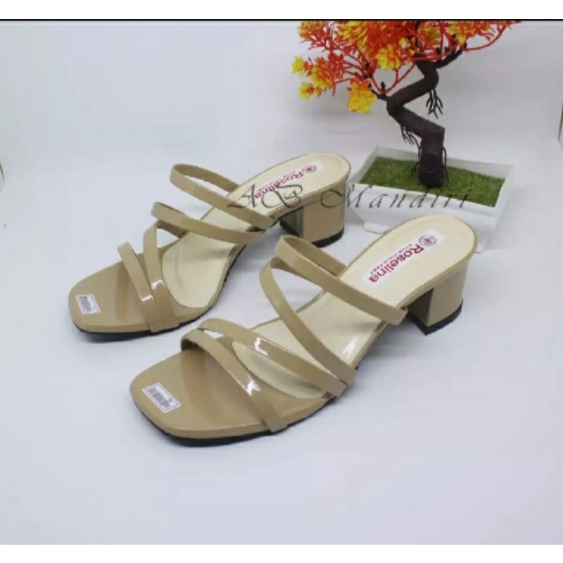 Jual sandal heels tali silang pinggir terbaru 2022 / high heels korean ...