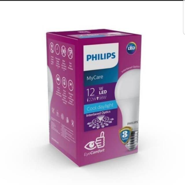 Jual Lampu Bohlam LED Philips 12 Watt putih Cool Daylight 12w 12 w ...