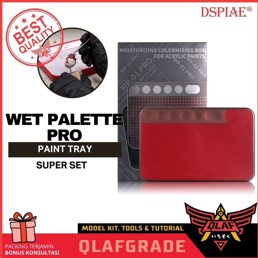 Jual SUPER WET PALETTE PAINT TRAY PRO SET mixing moisture brush dspiae | Shopee Indonesia