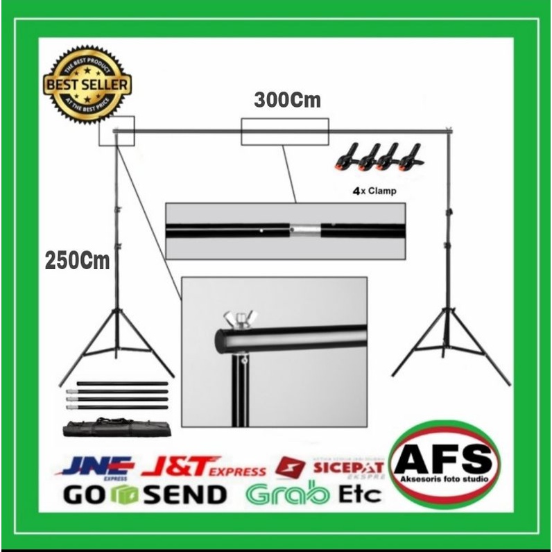 Jual Stand Tiang Backdrop Tinggi 250 cm x Lebar 300 cm foto studio ...