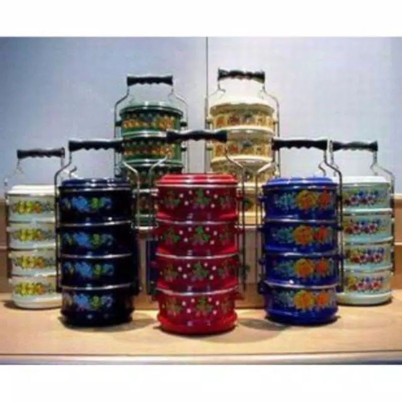 Jual RANTANG ENAMEL 4 SUSUN 3SUSUN LUNCH BOX EMPAT SUSUN KOTAK MAKAN ...