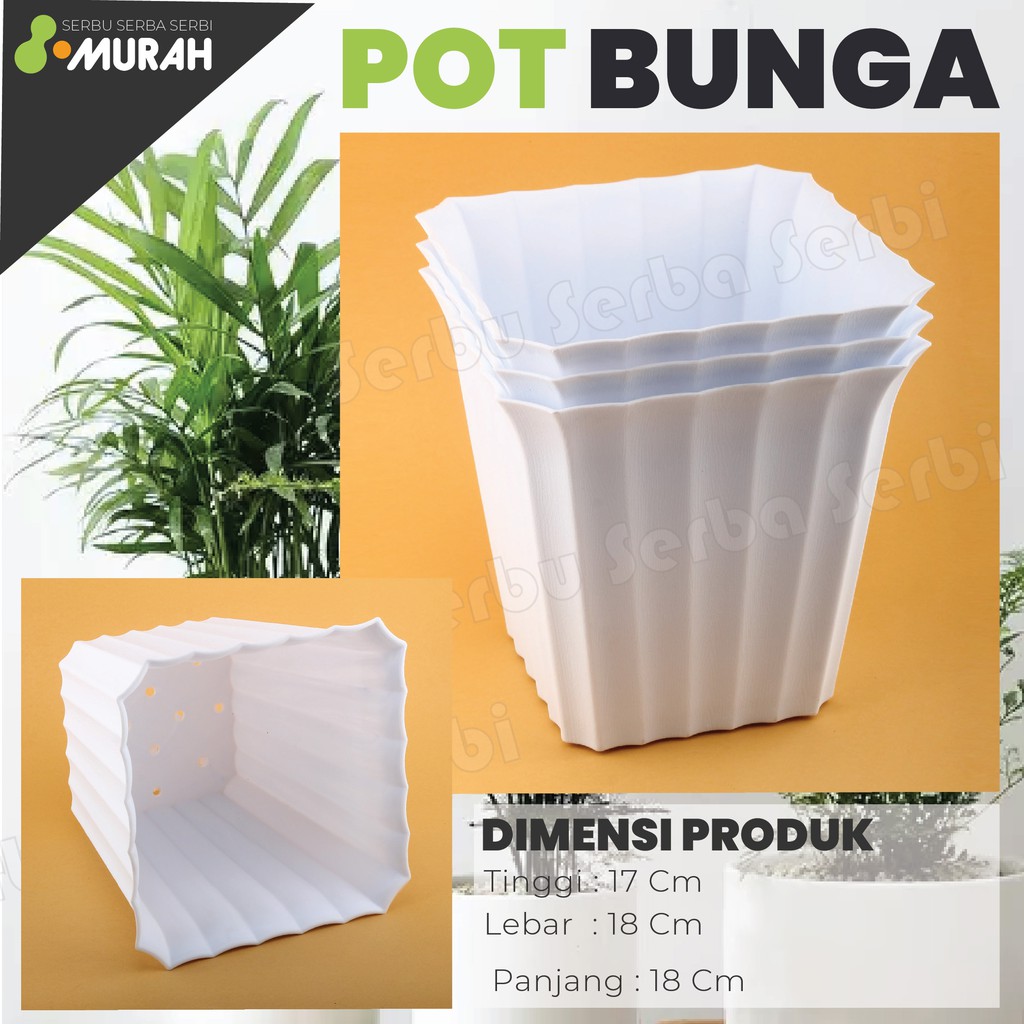 Jual SERBU MURAH - POT SEGI MONSTERA - Pot Bunga Plastik - Pot Gentong ...