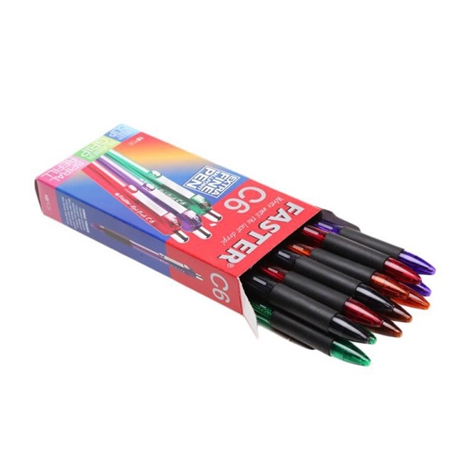 Jual FASTER Pulpen Cetek C6 Ballpoint Tinta Hitam (Pack) | Shopee Indonesia