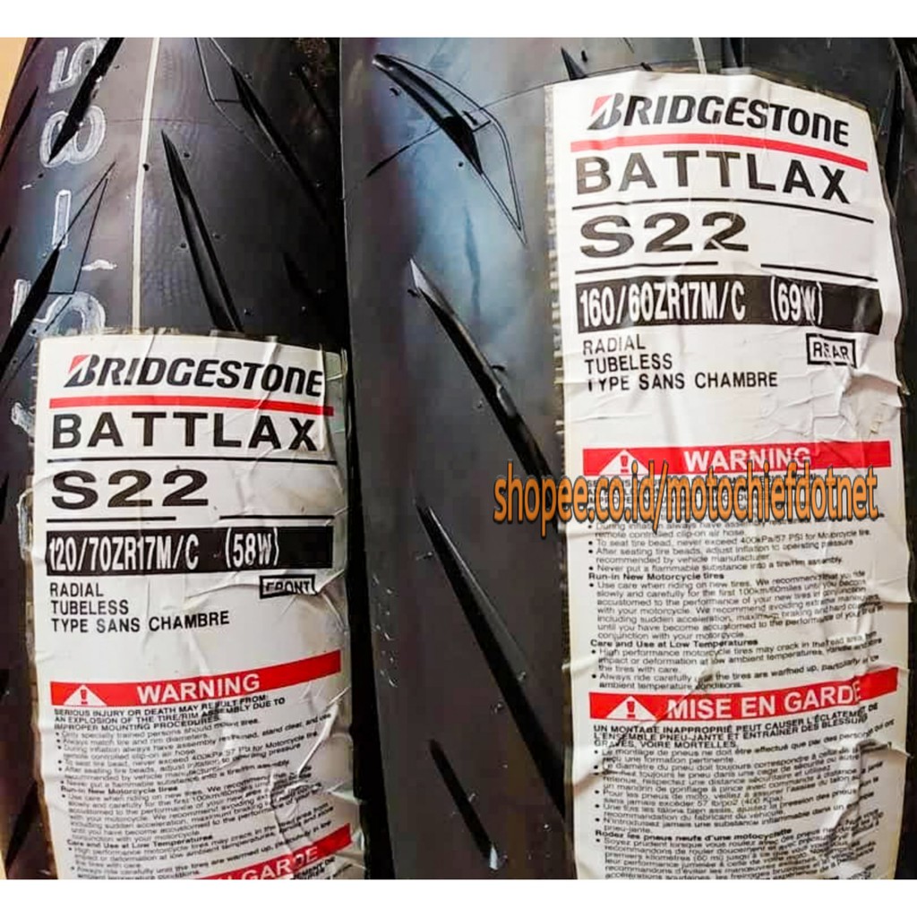 Jual Ban Bridgestone Battlax S22 120/70 - 17 & 160/60 - 17 Ninja ZX25R ...