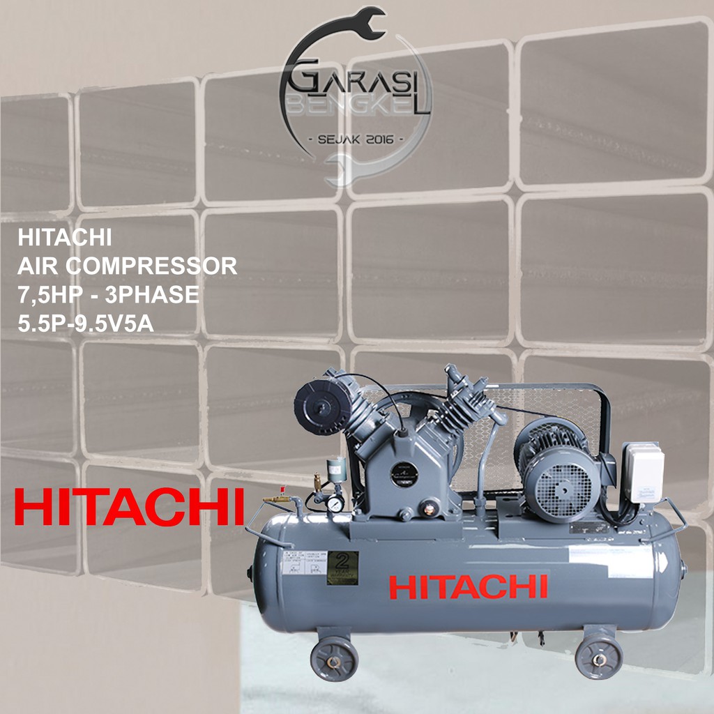 Jual Kompresor Angin Hitachi Air Compressor 7,5Hp 3 Phase 5.5P-9.5V5A ...
