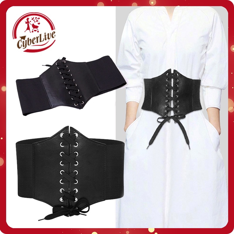 Jual Faux Leather Corset Belt Fashion Sabuk Korset Hitam Korset Rose ...