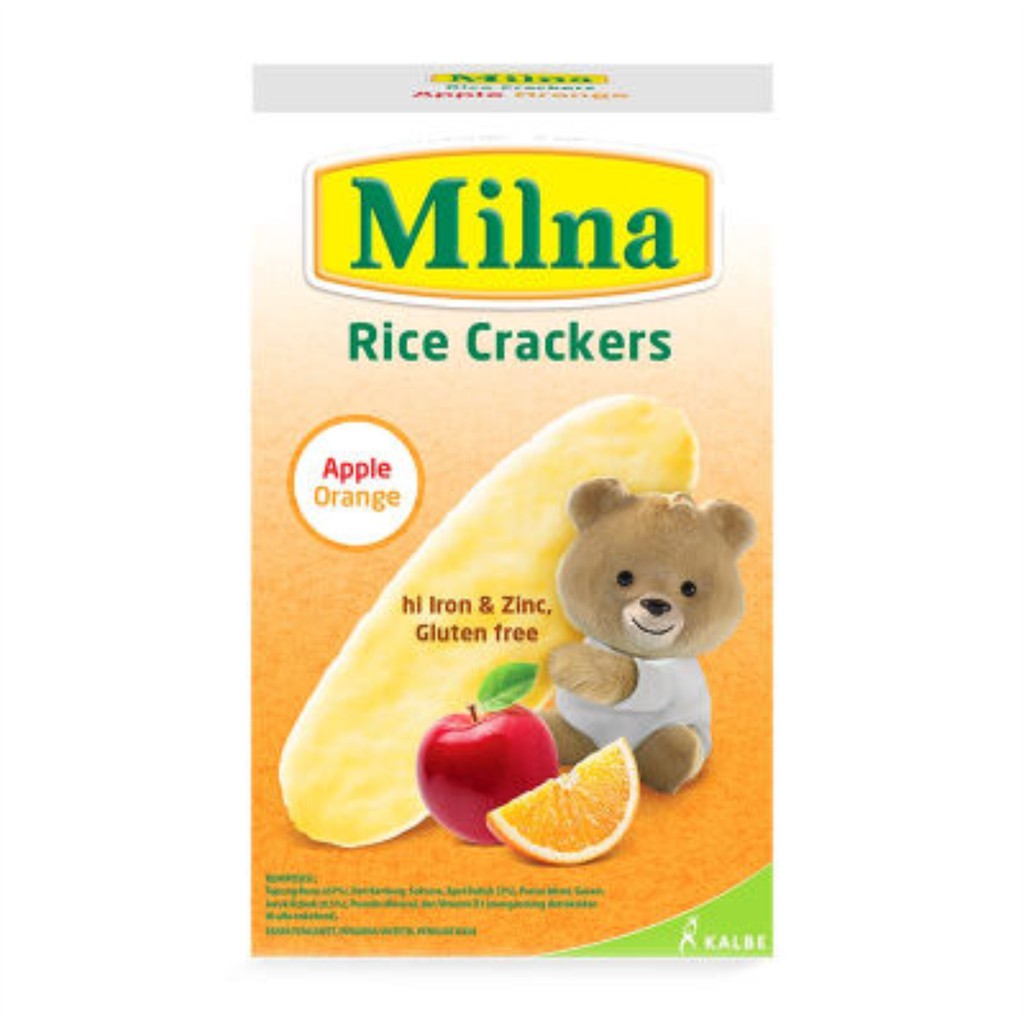 Jual MILNA 8+ Rice Crackers Apple Orange Box - 20gr | Shopee Indonesia