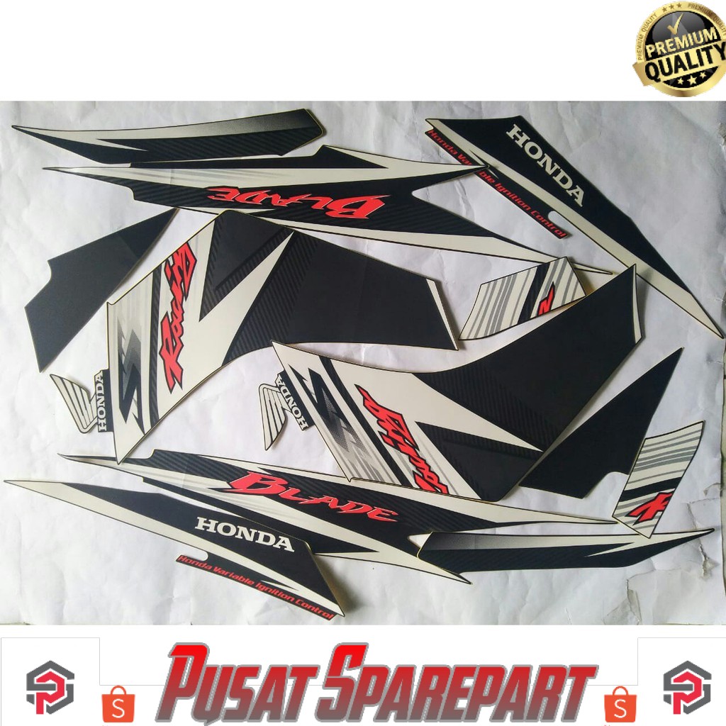 Jual Striping lis stiker body motor motor honda blade racing 2013 hitam ...