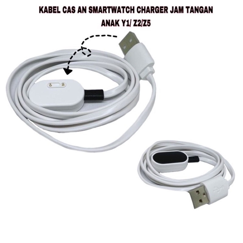 Jual KABEL CAS AN SMARTWATCH CHARGER JAM TANGAN ANAK Y1/ Z2/Z5 | Shopee ...