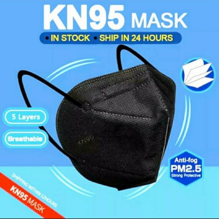Jual Masker KN95 N95 mask medis antivirus 5ply HITAM Harga Satuan | Shopee Indonesia