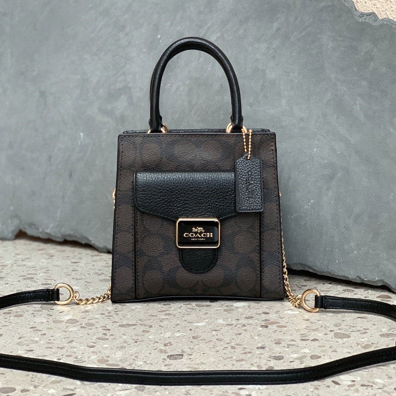 Jual Coach Mini Pepper Crossbody In Signature Canvas BrownBlack ...