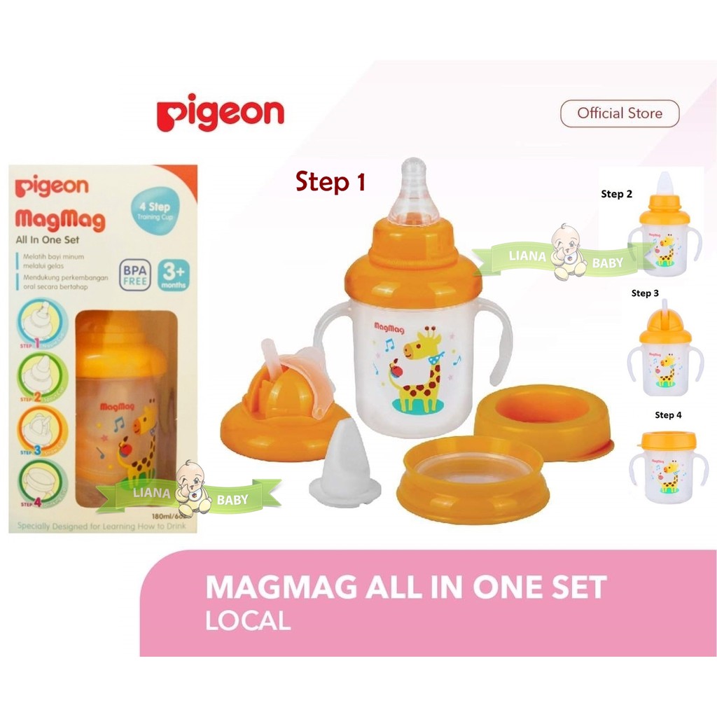 Jual PIGEON MAG MAG TRAINING CUP SET 4 IN 1 | Shopee Indonesia