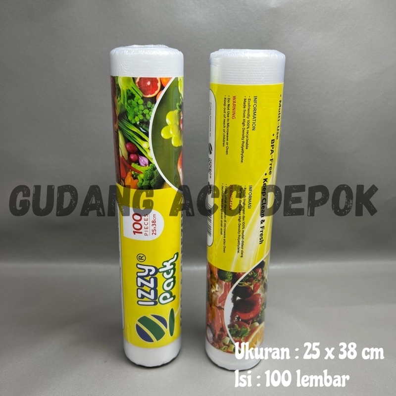 Jual Plastik HD Izzy Pack Roll Buah Sayur Plastik Foto Copy UK 25X38 CM ...