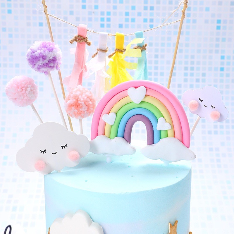 Jual Cake topper gambar rainbow untuk dekorasi cake kue | Shopee Indonesia