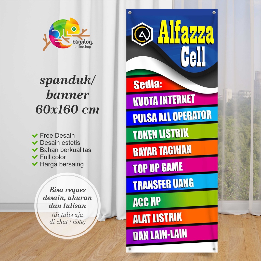 Jual Size 60x160 Cm, Spanduk Banner Konter Pulsa, Listrik, Dll | Shopee ...