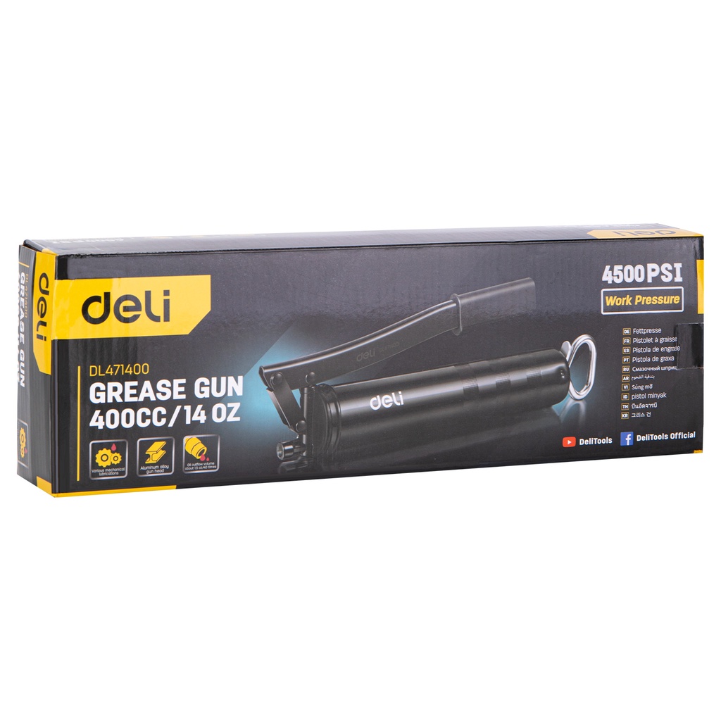 Jual Deli Grease Gun / Pompa Gemuk 400cc Alumunium Alloy EDL471400 ...