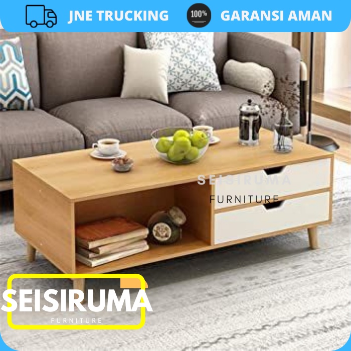 Jual MT5 Meja Ruang Tamu Meja Minimalis Murah 2 Laci Serat kayu ...