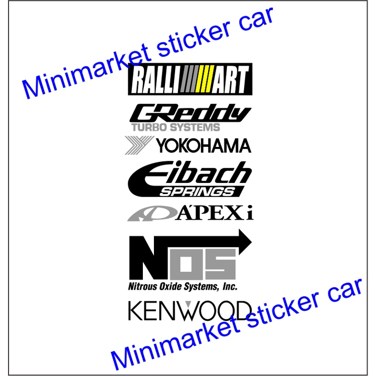 Jual sticker stiker mobil sponsor racing ralliart yokohama kenwood nos ...