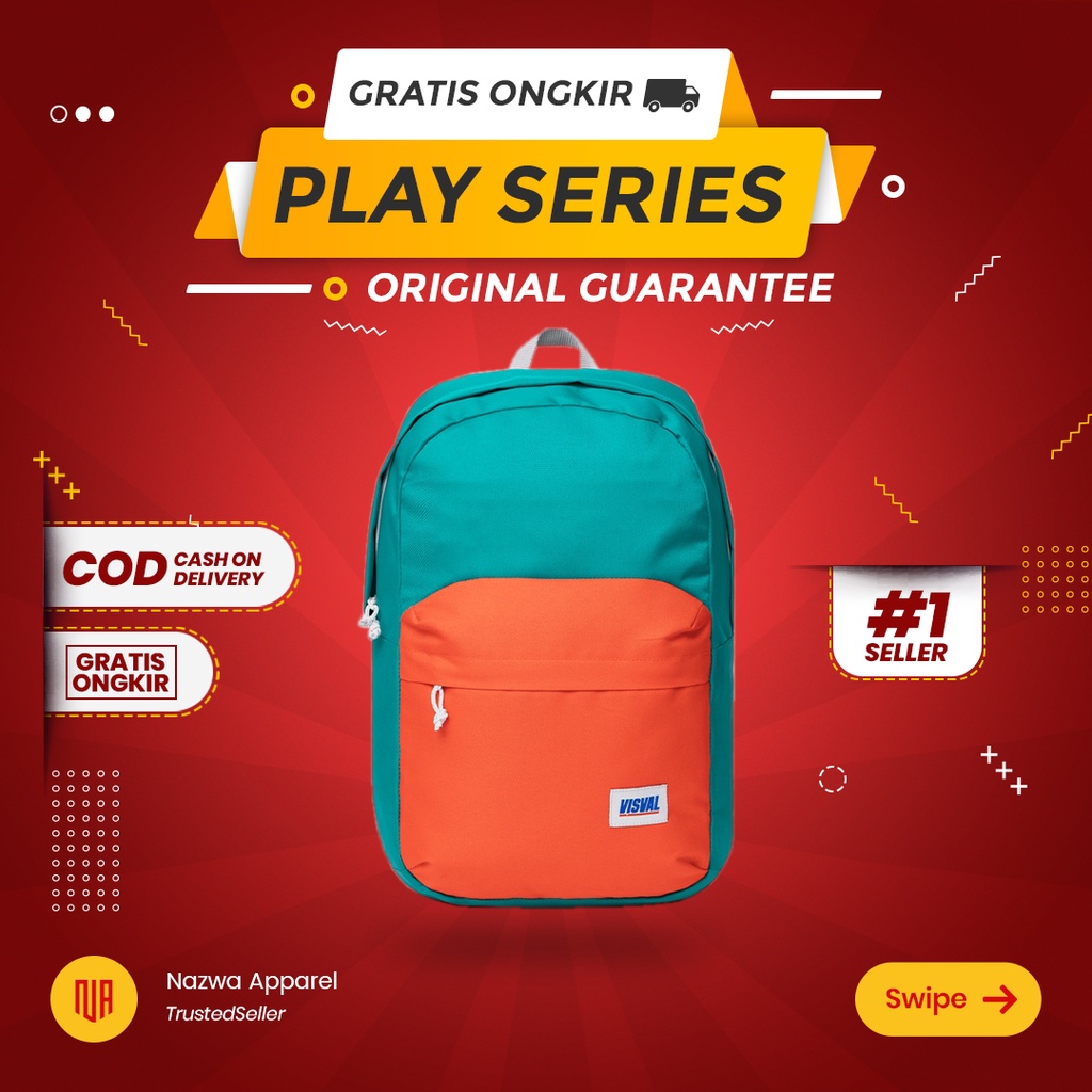 Jual TAS RANSEL BACKPACK VISVAL PLAY SERIES EMERALD GREEN | Shopee ...