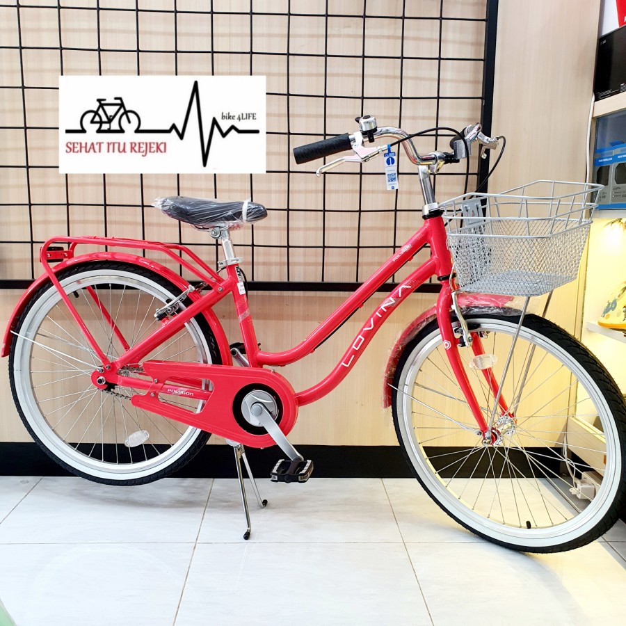 Jual SEPEDA MINI POLYGON LOVINA 24. CITY BIKE PINK | Shopee Indonesia