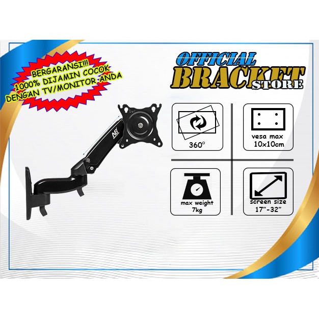 Jual NORTH BAYOU NB-F150 Monitor Arm Bracket Vesa Wall Mount 17-27in ...