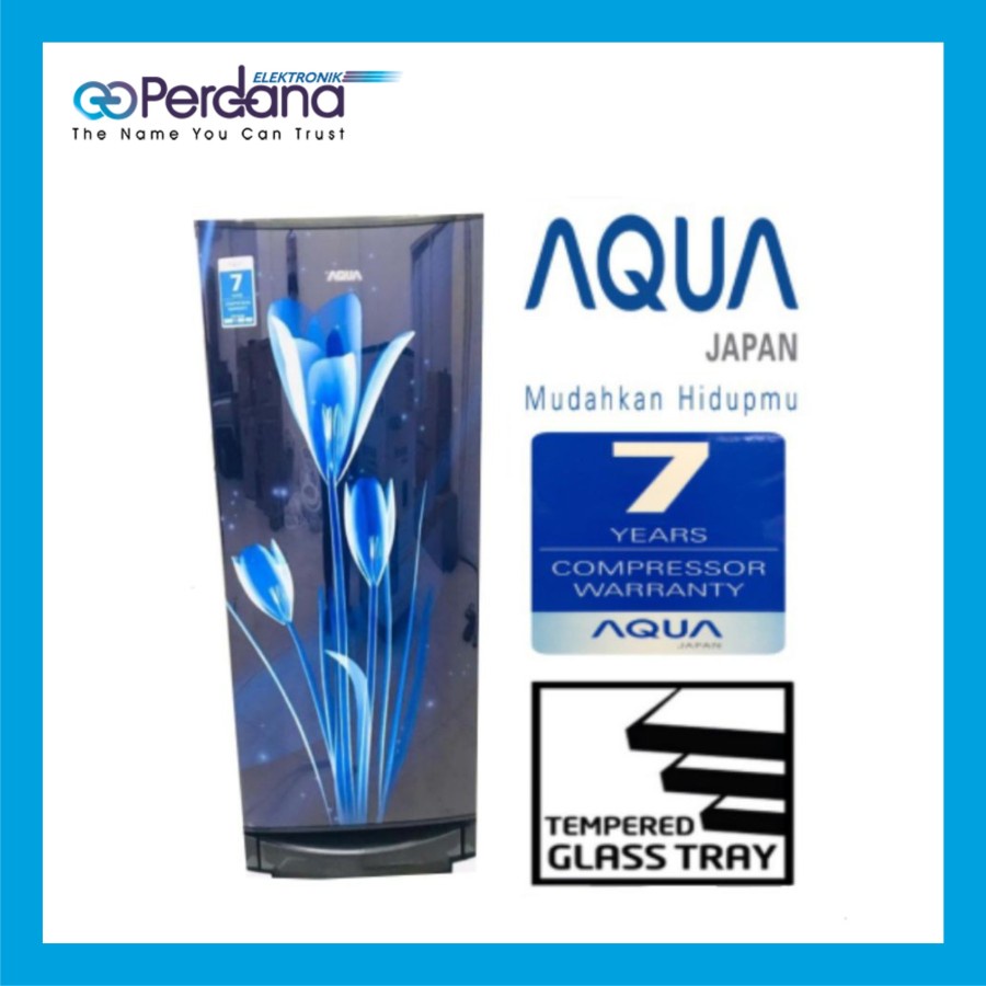 Jual KULKAS AQUA AQR-D190 LB / AQRD190LB BIRU BUNGA 1 PINTU | Shopee ...