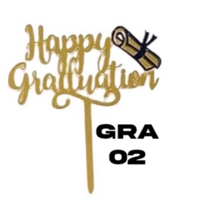 Jual Cake Topper Happy Graduation / Topper Cake Dekorasi | Shopee Indonesia