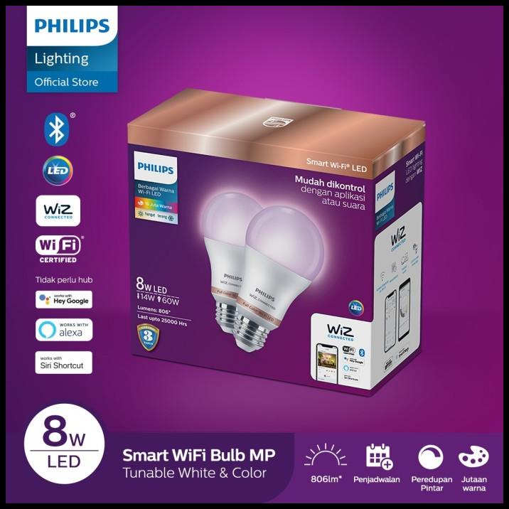 Jual Philips Lampu Smart Wifi Led Multipack 8W - Tunable Color (Warna) | Shopee Indonesia